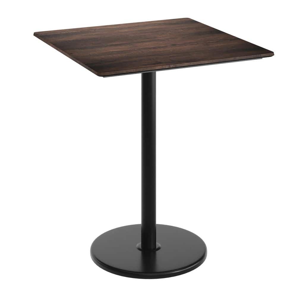 Carnegy Avenue Acadia 42 in. H Dark Brown/Black Base Square Tabletop ...