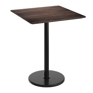 Carnegy Avenue Acadia 42 in. H Dark Brown/Black Base Round Tabletop ...