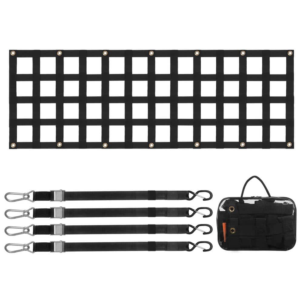 VEVOR Tailgate Net, 60 in. x 18 in., Rope, Heavy Duty Cargo Net for ...