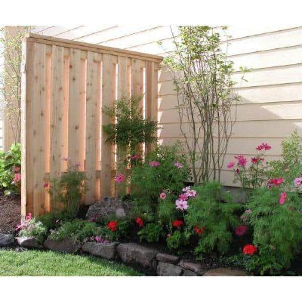 9/16 in. x 5-1/2 in. x 5 ft. Cedar No-Hole Square Top Fence Picket ...