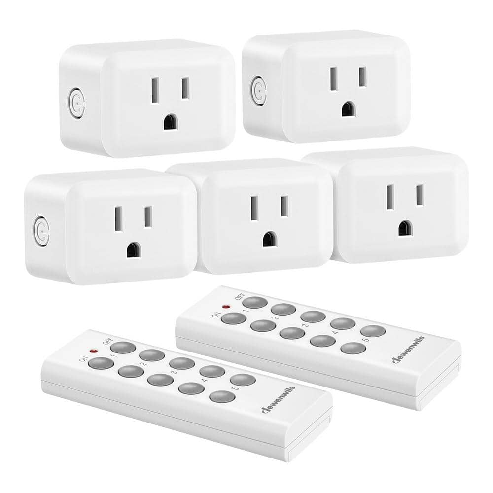DEWENWILS Indoor Wireless Remote Control Outlet Switch Set, White, 2 ...