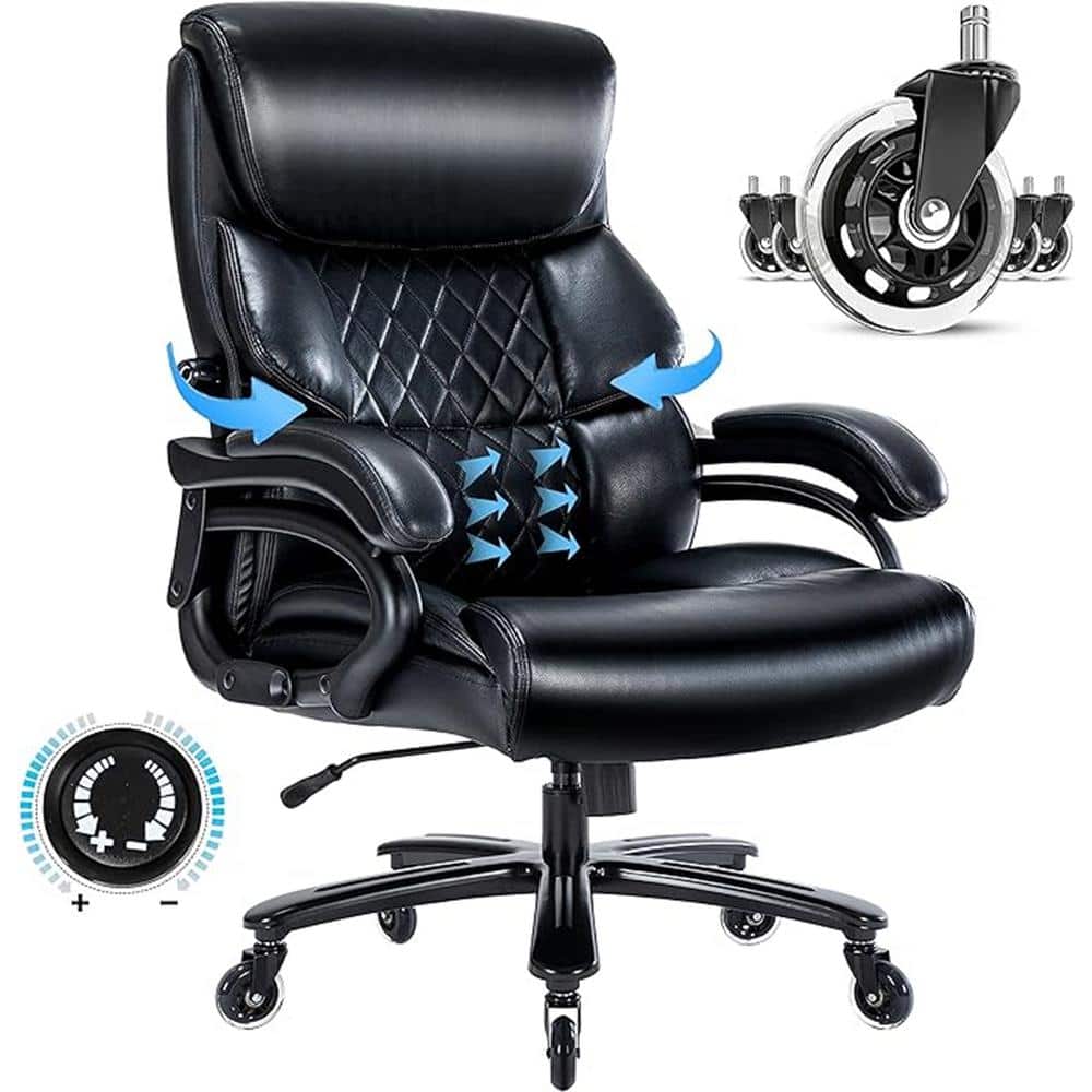 Reviews for Magic Home Black Leather Heavy Duty Executive Office Chair ...