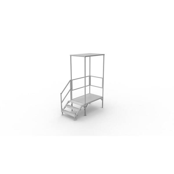 EZ-ACCESS FORTRESS 23 in. to 34 in. H OSHA Compliant Aluminum 3-Riser ...