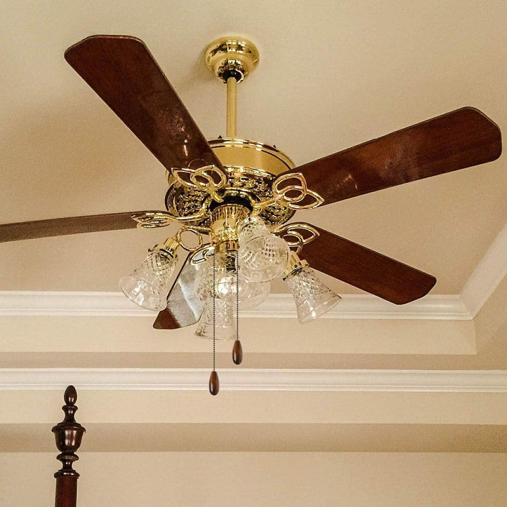 phyfalip 4 Pieces 13.8 in. Walnut Color Ceiling Fan Pull Chains with ...