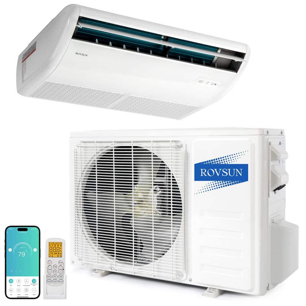 ROVSUN 23 SEER2 18,000 BTU WIFI Floor/Ceiling Mini Split Air Conditioner with Inverter 230V ...