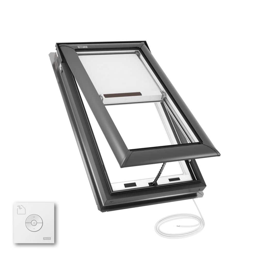 VELUX 21 in. x 37-7/8 in. Electric Venting Deck Mount Skylight with Laminated LowE3 Glass, Solar ...