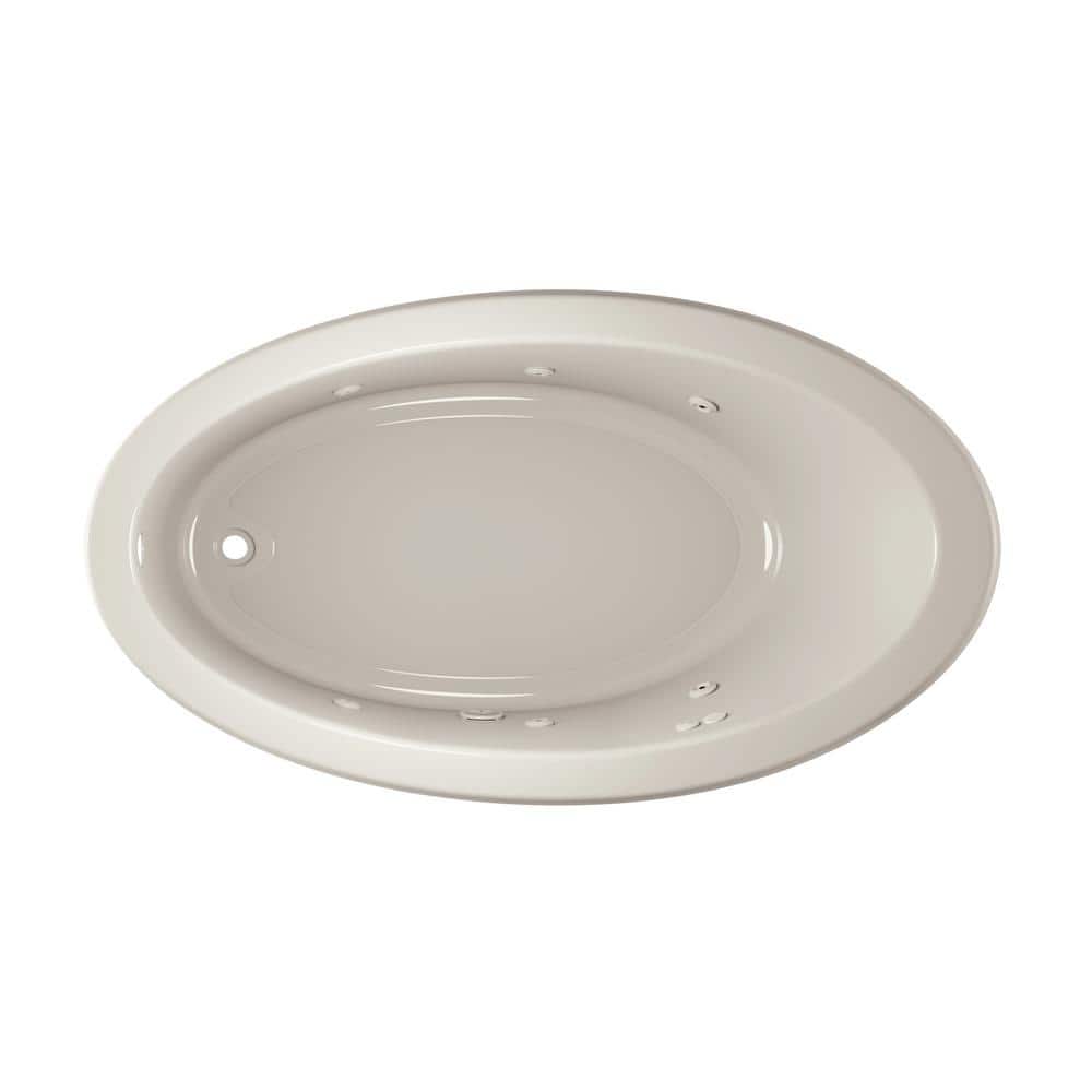 JACUZZI SIGNATURE 66 in. x 38 in. Oval Whirlpool Bathtub with Left ...