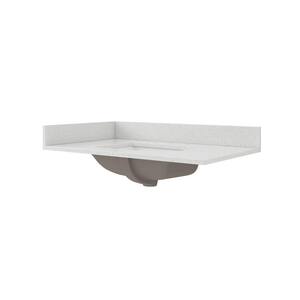YASINU Olive 36 in. W x 22 in. D Quartz Vanity Top in Calacatta White ...