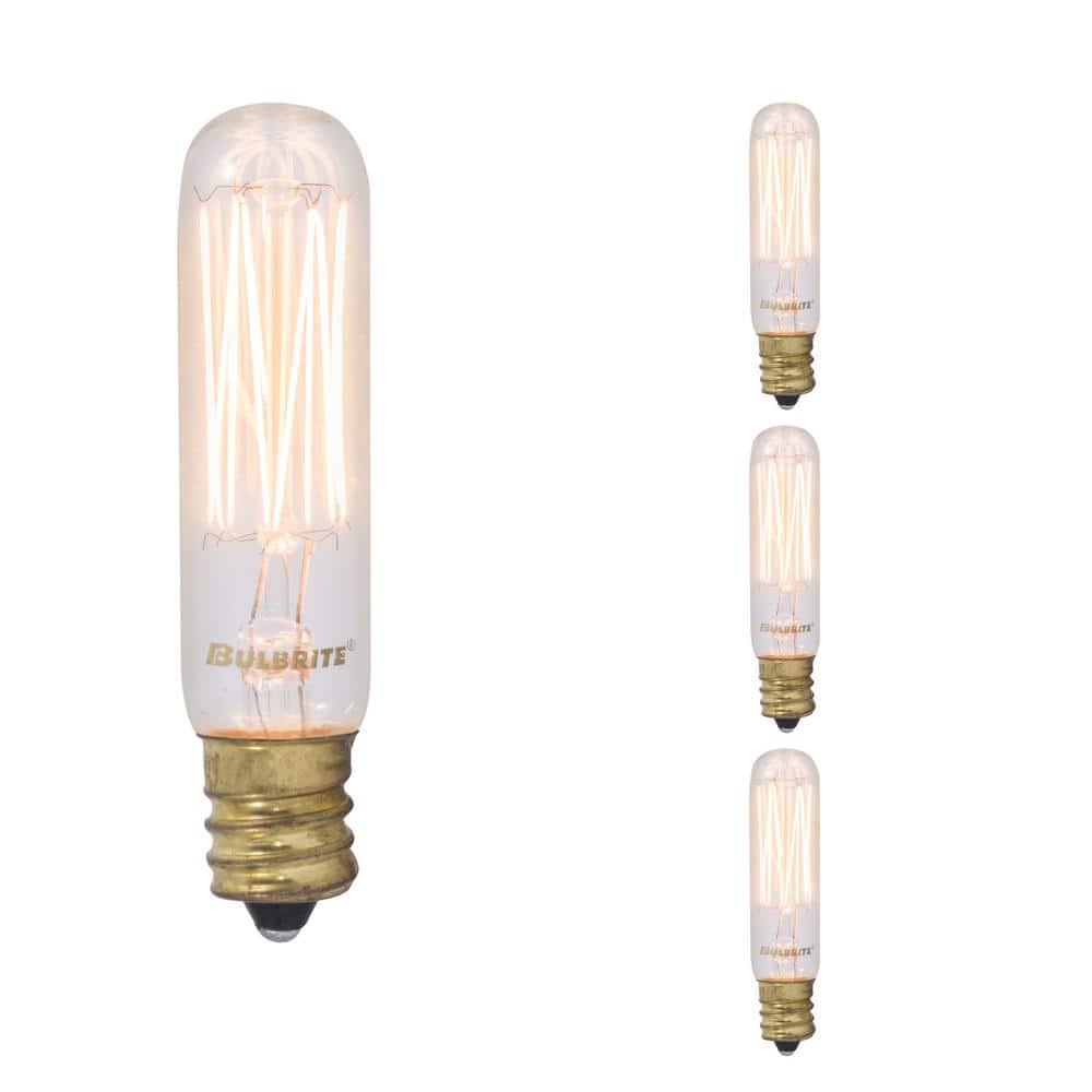 Bulbrite 25-Watt T6 Amber Light 2200K Candelabra Base (E12) Dimmable Antique Nostalgic ...