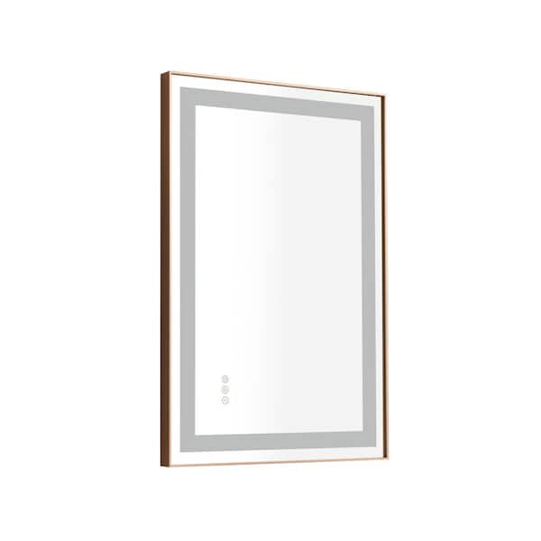 36 in. W x 24 in. H Rectangular Framed LED Lighted Wall Mounted ...