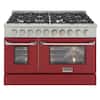 Kucht 48 in. 6.7 cu. ft. Double Oven Dual Fuel Range with Gas Stove and ...