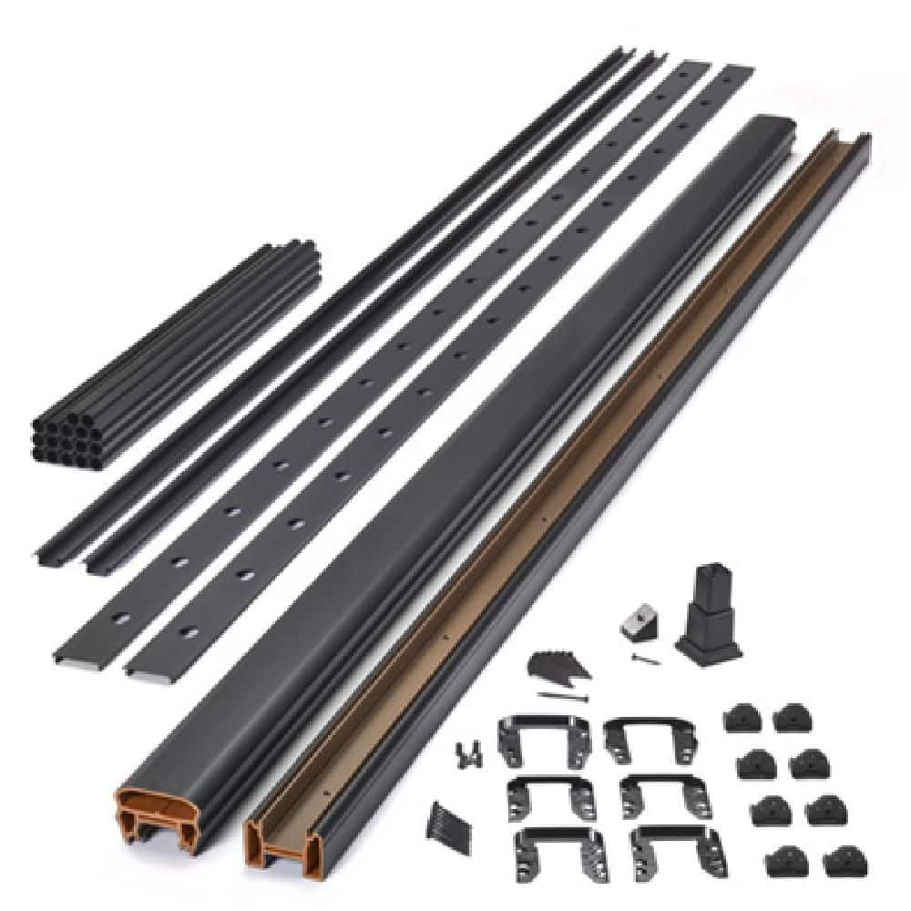 Trex Transcend 8 ft. x 36 in. Charcoal Black Composite Stair Deck Rail ...