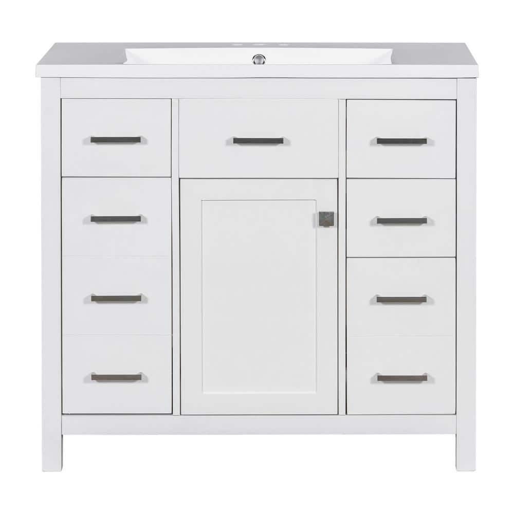 EPOWP 36 in. W x 18 in. D x 34 in. H Single Sink Freestanding Bath ...