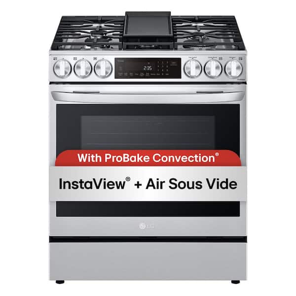 LG 6.3 cu. ft. 30 in Smart ProBake Slide-in Dual Fuel Range with Gas ...