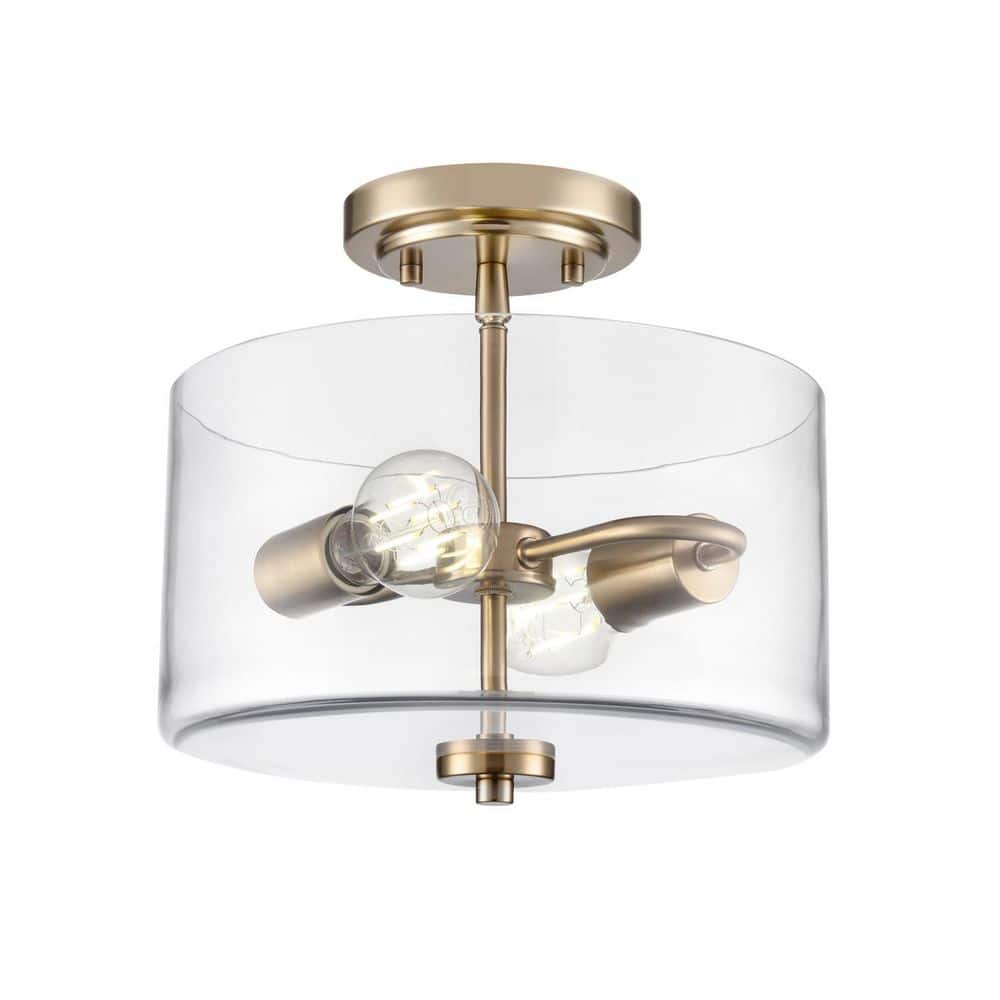 Millennium Lighting Verlana 11 in. Wide 2-Light Semi Flush-Modern Gold ...
