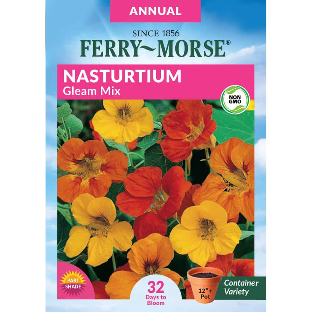 Ferry-Morse Nasturtium Gleam Mix Flower Seeds 2117 - The Home Depot