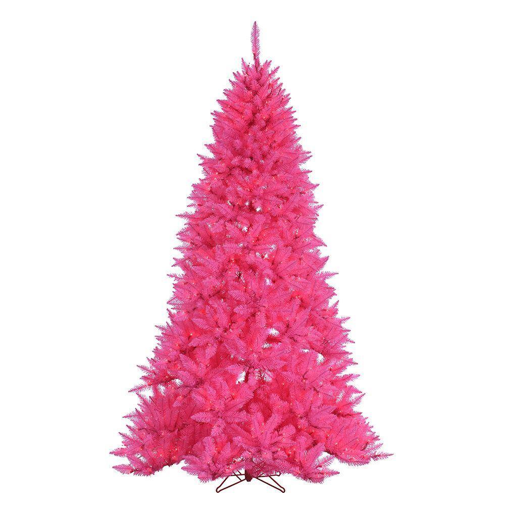 Sterling 7.5 ft. Pre-Lit Hot Pink Ashley Artificial Christmas Tree 6106 ...