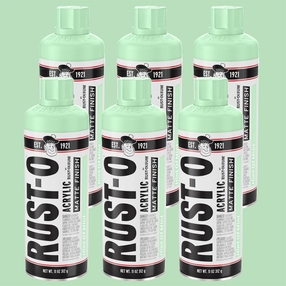 Rust-O 11 oz. Rust-O Matte Hint of Mint Spray Paint (Case of 6) 392205 ...