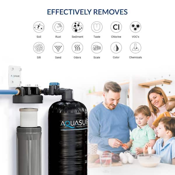 AQUASURE Serene 10-GPM Whole House Salt-Free Water Conditioning ...