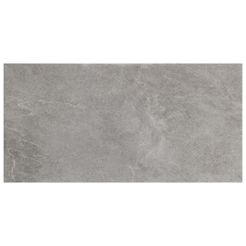 Ivy Hill Tile LithoTech Silver Gray 6 in. x 0.35 in. Matte Porcelain Floor and Wall Tile Sample ...