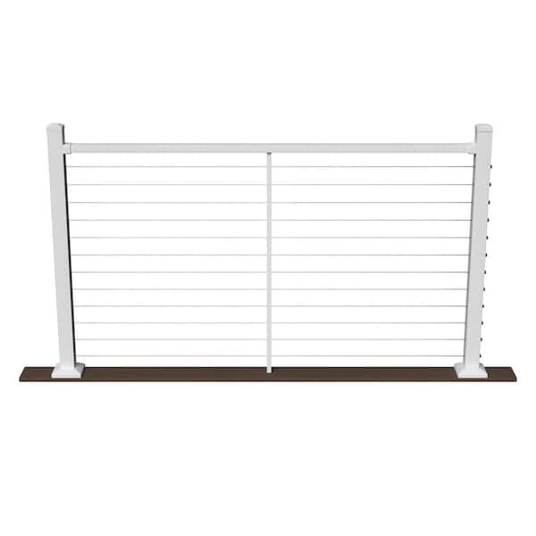 Deckorators Cable Rail 42 in. x 6 ft. Textured White Aluminum ...