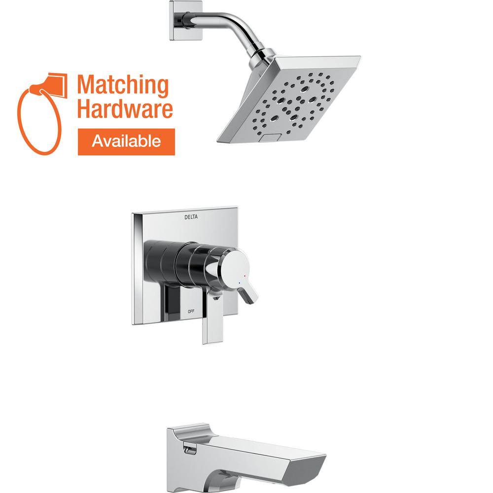 Delta Pivotal 1-Handle Wall-Mount Tub and Shower Trim Kit in Lumicoat ...