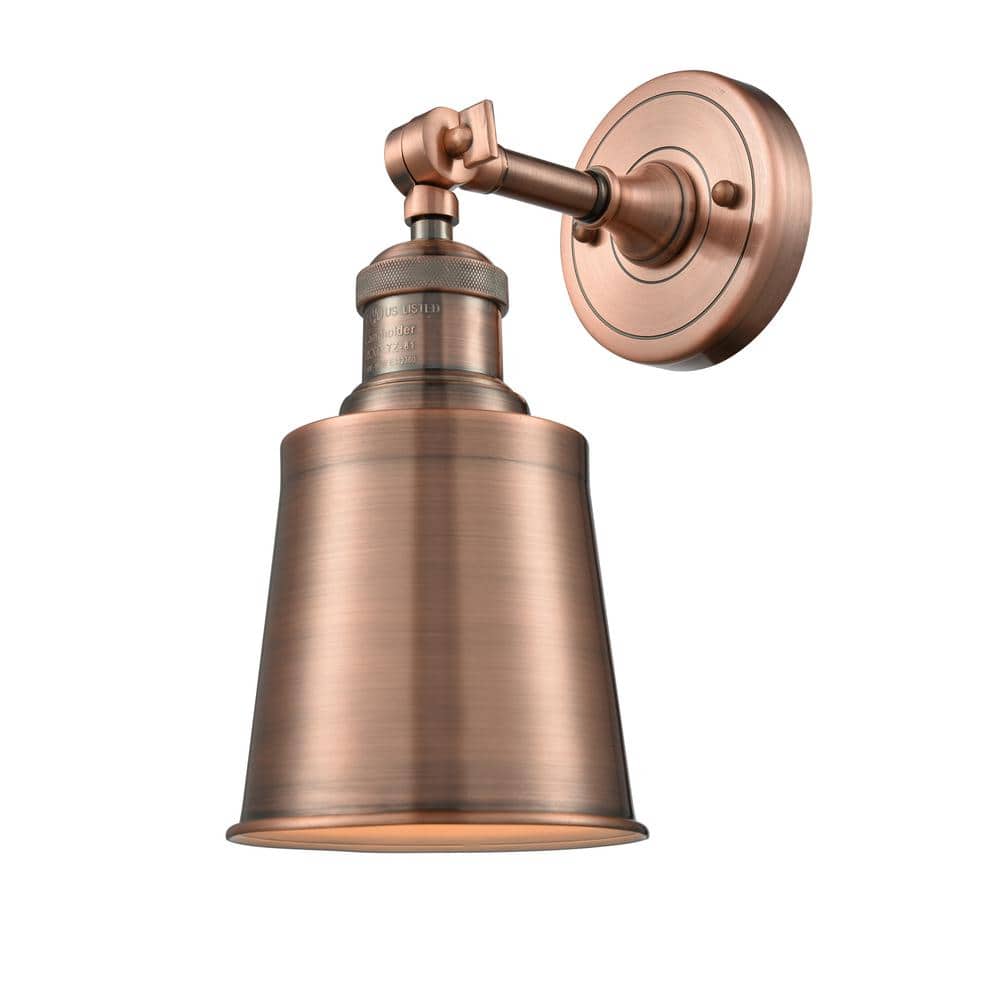 Innovations Addison 1-Light Antique Copper Wall Sconce with Copper ...