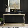 Inspired Home Caspian 48 in. Black/Gold Standard Rectangle Wood Console ...