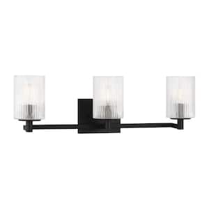 Generation Lighting Lando 35 in. W 4-Light Midnight Black Bathroom ...