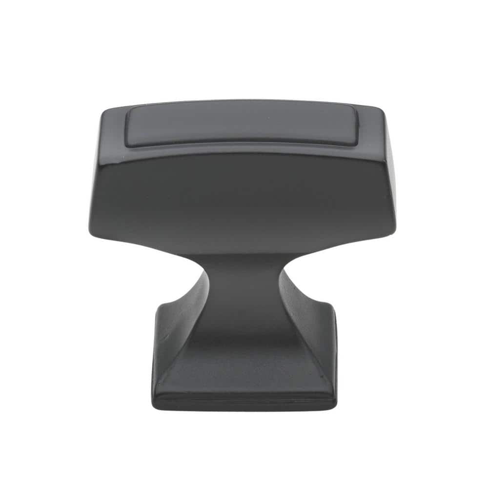 GlideRite 1-1/8 in. Matte Black Deco Rectangle Cabinet Knobs (10-Pack) 87390-MB-10 - The Home Depot