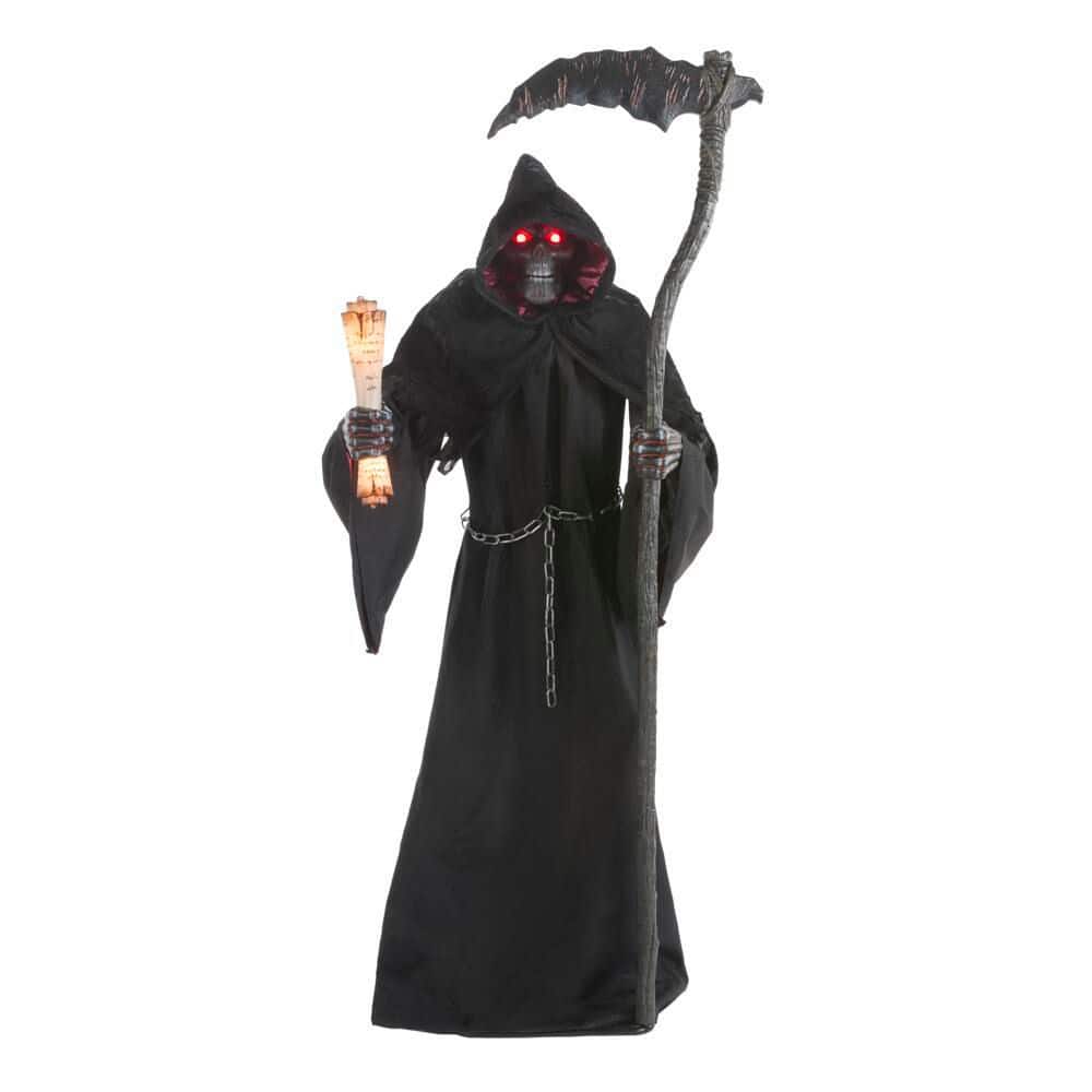 Have a question about Home Accents Holiday 7.5 ft. Grave & Bones Animated LED Fiery Reaper H20 ...