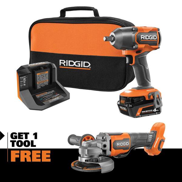 RIDGID 18V Brushless Cordless 2-Tool Combo Kit w/ 1/2 in. Impact Wrench ...