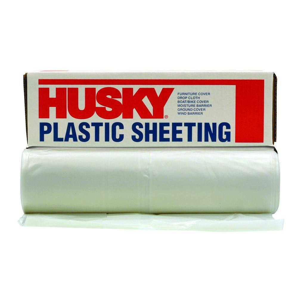 HUSKY 50 ft. x 8 ft. Clear 4 mil Plastic Sheeting CF0408-50C