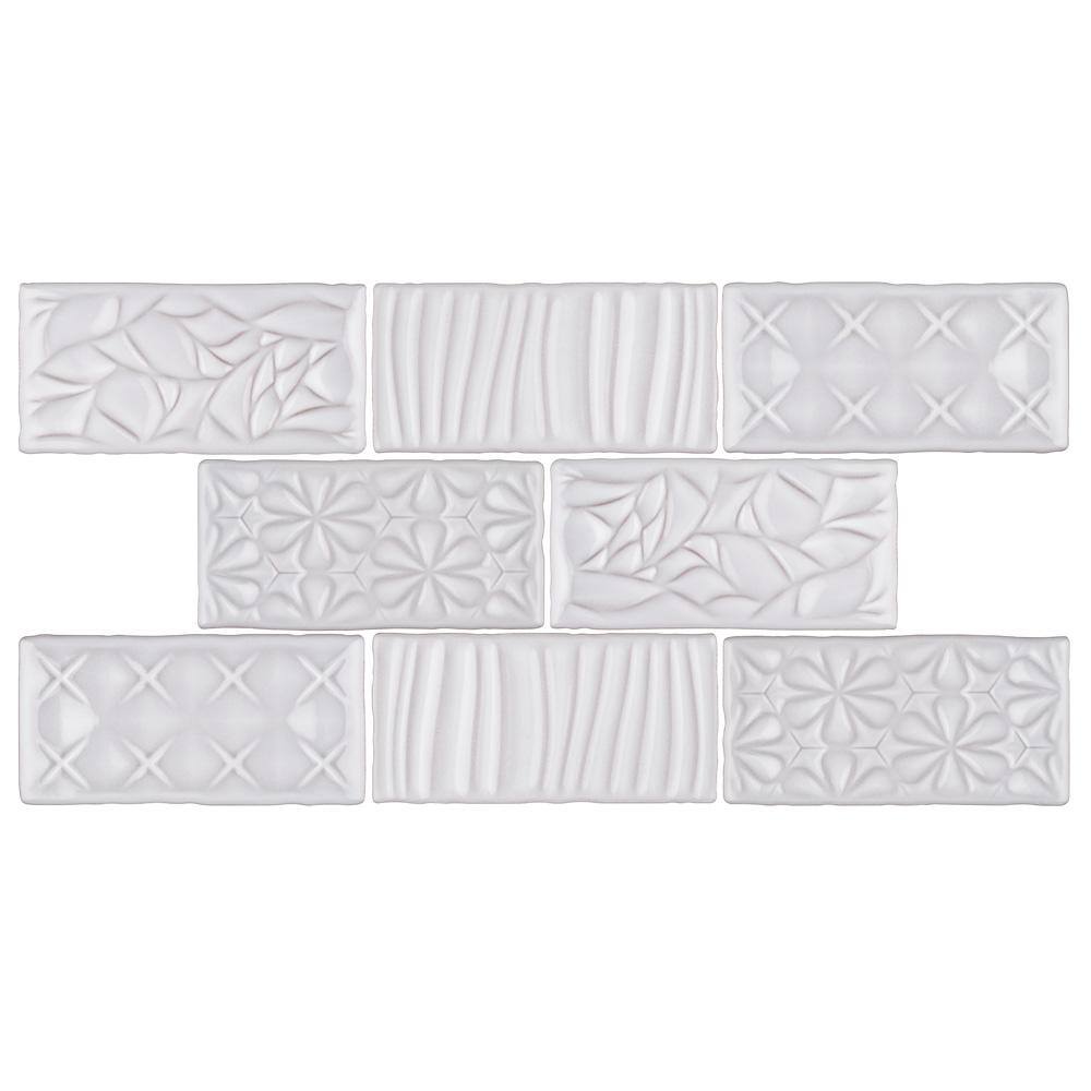 Merola Tile Antic Sensations Milk 3 in. x 6 in. Ceramic Wall Take Home ...