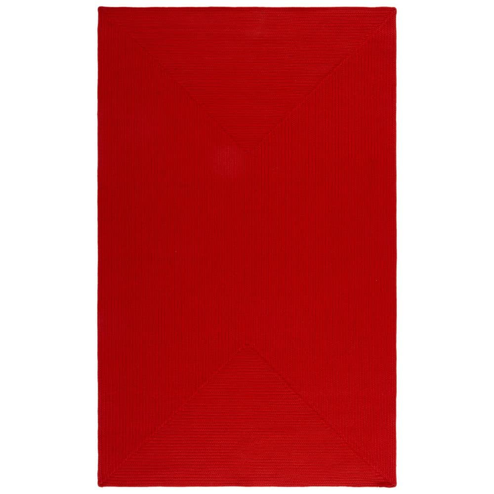 SAFAVIEH Braided Rust 8 ft. x 10 ft. Machine Washable Solid Color ...