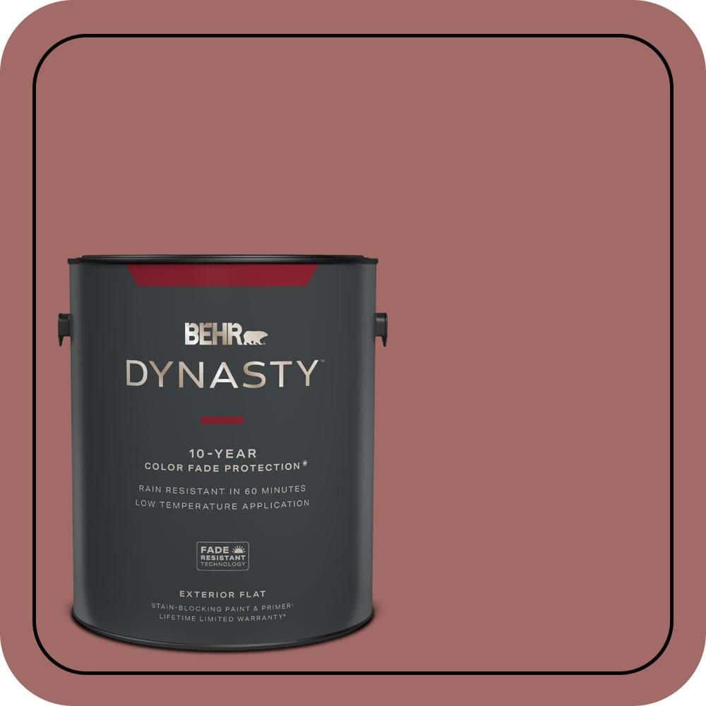 BEHR DYNASTY 1 gal. #S150-5 Vermilion Flat Exterior Stain-Blocking ...