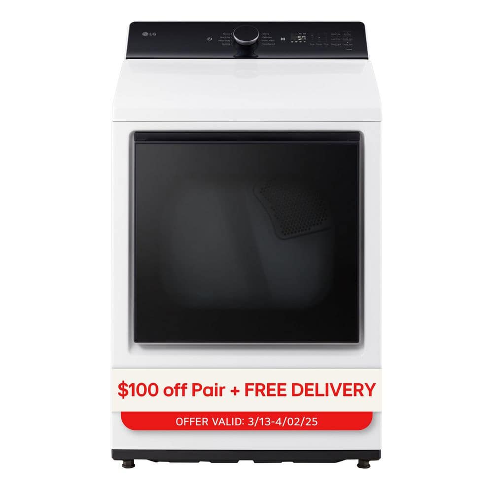 LG 7.3 cu. ft. Vented SMART Electric Dryer in Alpine White with ...