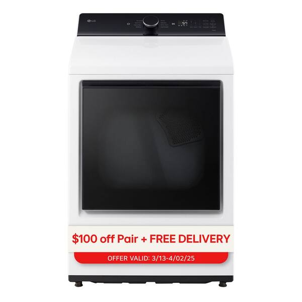 LG 7.3 cu. ft. Vented SMART Electric Dryer in Alpine White with ...