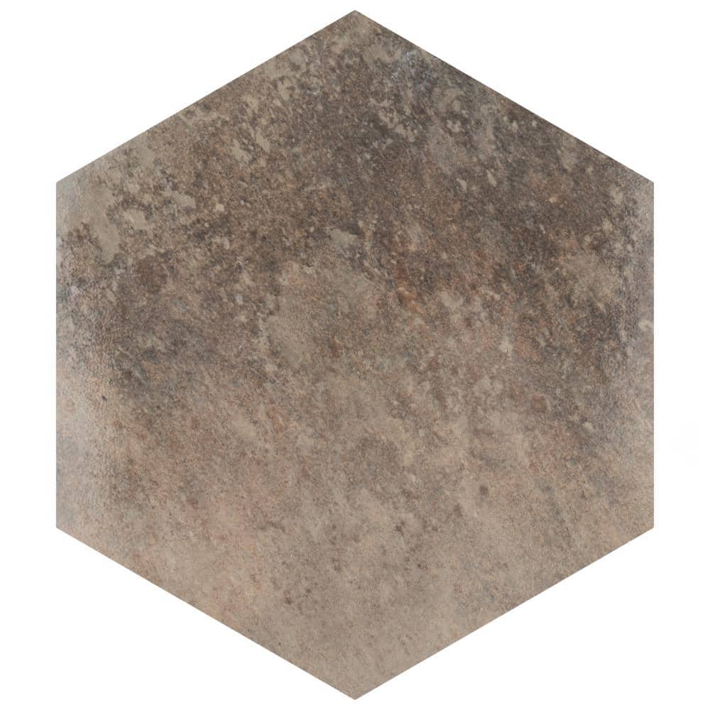 Merola Tile Capri Hex Terra 8 in. x 7 in. Porcelain Floor and Wall Take ...