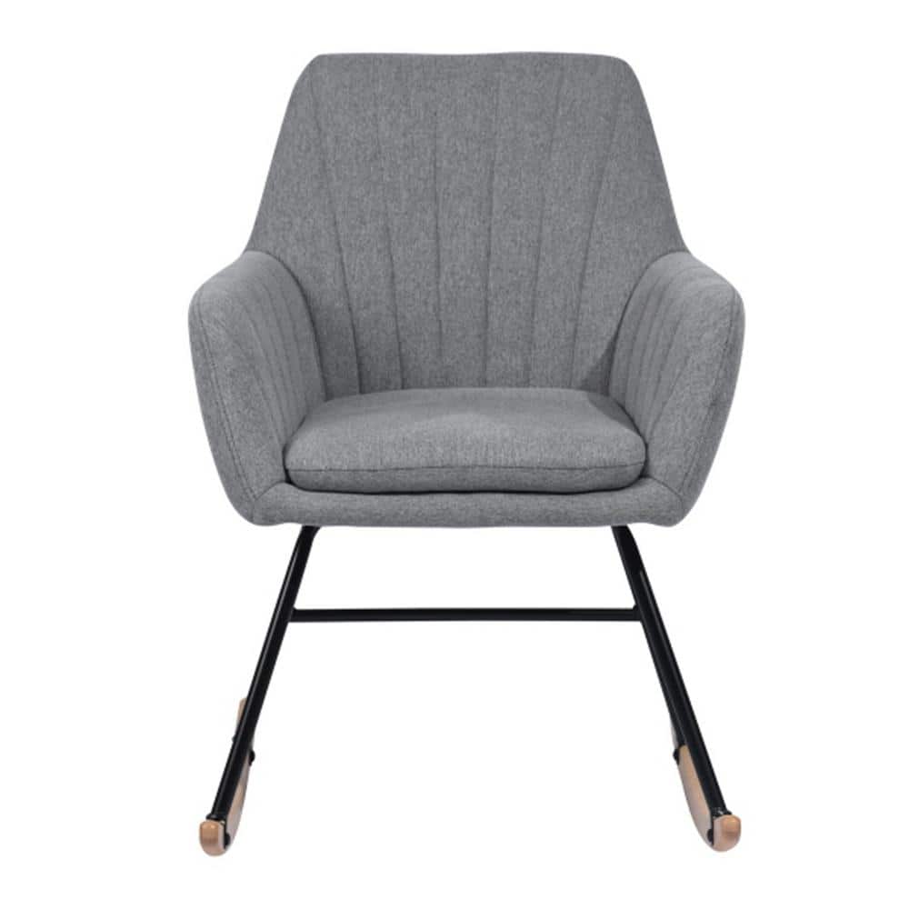 Wateday Gray Fabric Rocking Chair Side Chair with Cushion YJ ...
