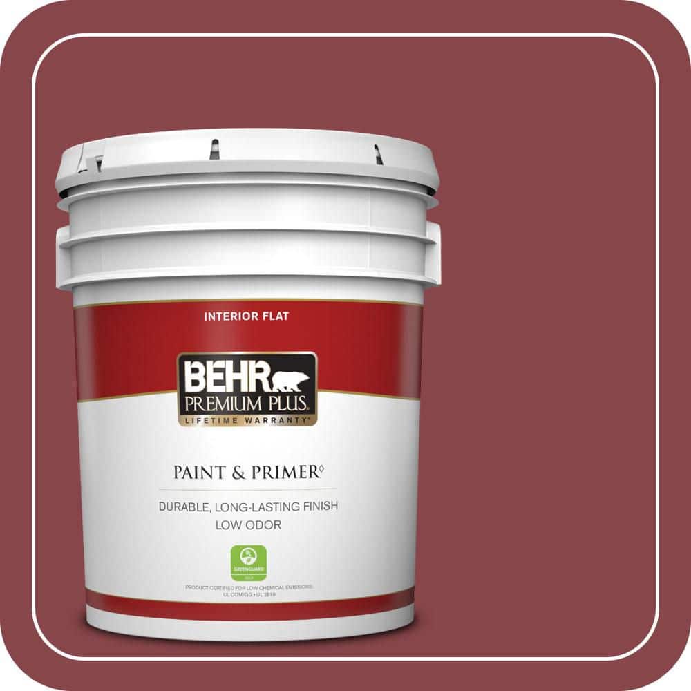 BEHR PREMIUM PLUS 5 gal. #PPU1-12 Bolero Flat Low Odor Interior Paint ...
