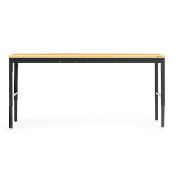 NewAge Products Pro Series 84 in. Black Workbench with Bamboo Worktop ...
