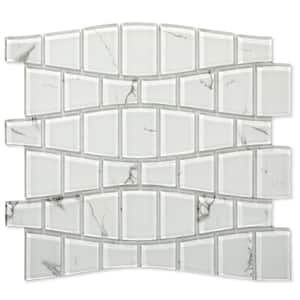 TILE CONNECTION Ripple Midnight Matte 11-1/4 in. x 12 1/4 in. Geometric ...