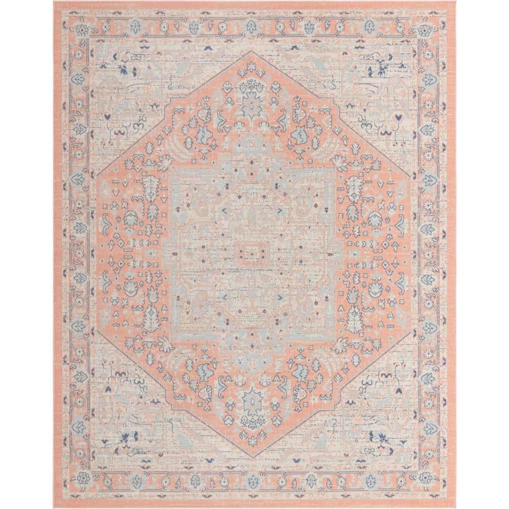 Unique Loom Whitney Milano Powder Pink 9 ft. x 12 ft. Area Rug 3154864 ...