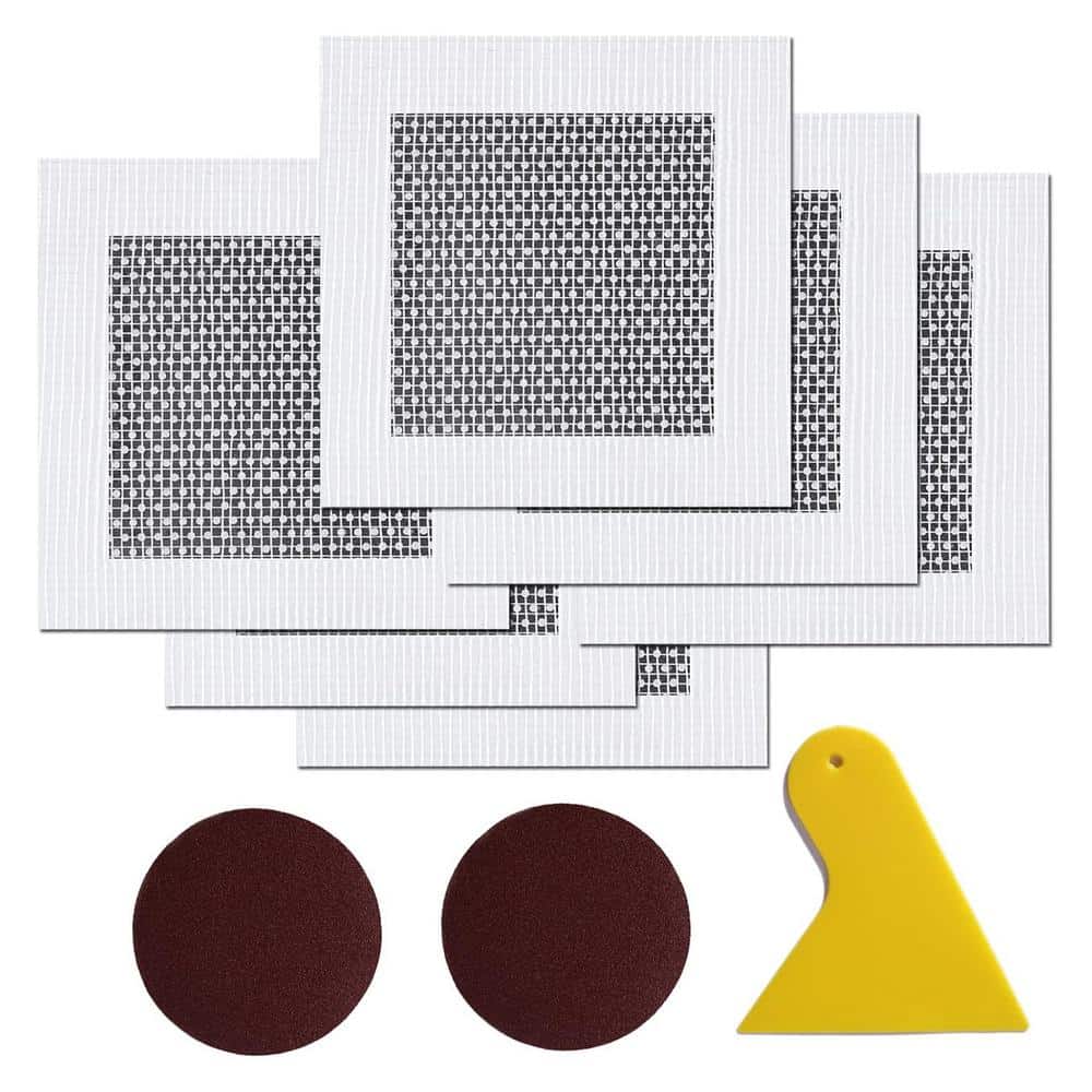 Wellco 4 in. Self-Adhesive Aluminum Wall Repair Patch Kit Drywall ...