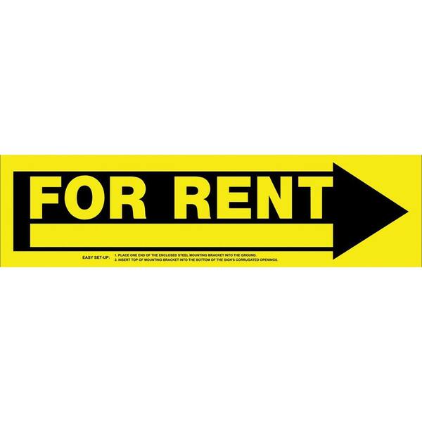 Everbilt 6 in. x 24 in. Plastic For Rent Sign 843316 - The Home Depot