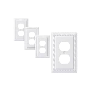 DEWENWILS 1-Gang Antique Brass Duplex Outlet Metal Wall Plates (4-Pack ...