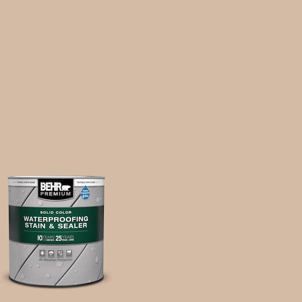BEHR PREMIUM 1 qt. #290E-3 Classic Taupe Solid Color Waterproofing ... BEHR PREMIUM 1 qt. #290E-3 Classic Taupe Solid Color Waterproofing ...