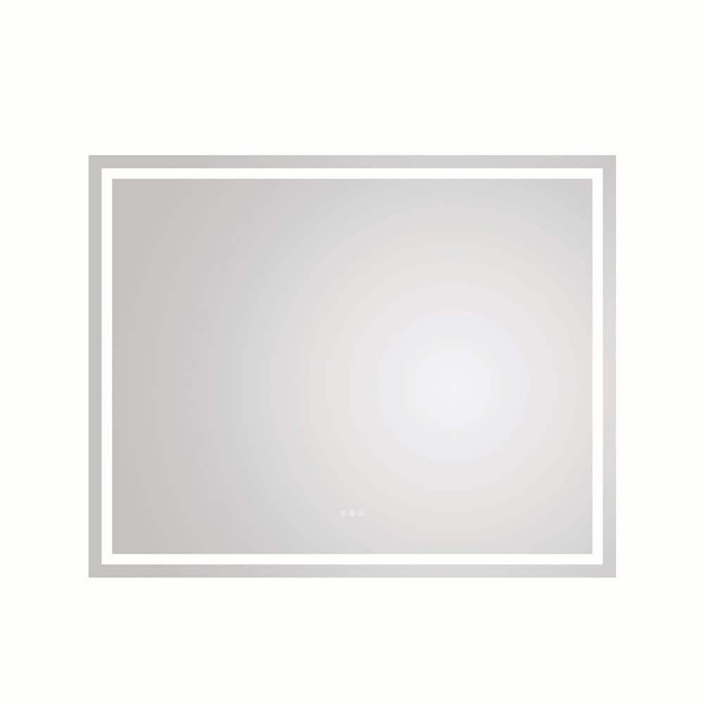 72 in. W x 48 in. H Rectangular Frameless LED Wall Single Bathroom ...