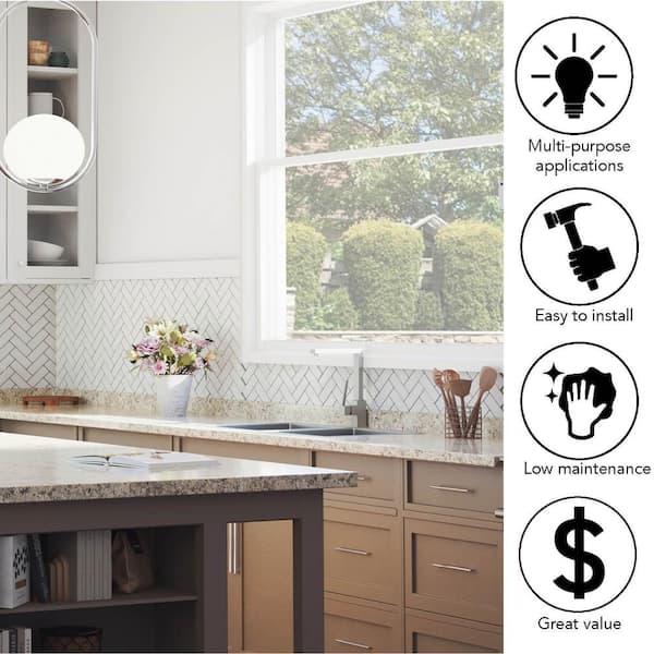 Hampton Bay 4 ft. Straight Laminate Countertop in Textured Typhoon Ice ...